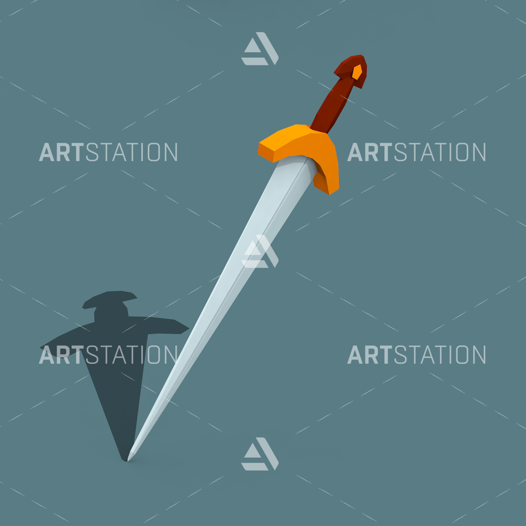 ArtStation - Low Poly Sword Isometric Icon | Game Assets