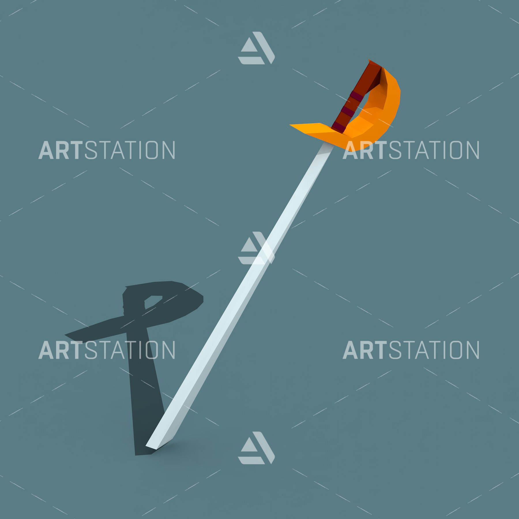 ArtStation - Low Poly Sword Isometric Icon | Game Assets