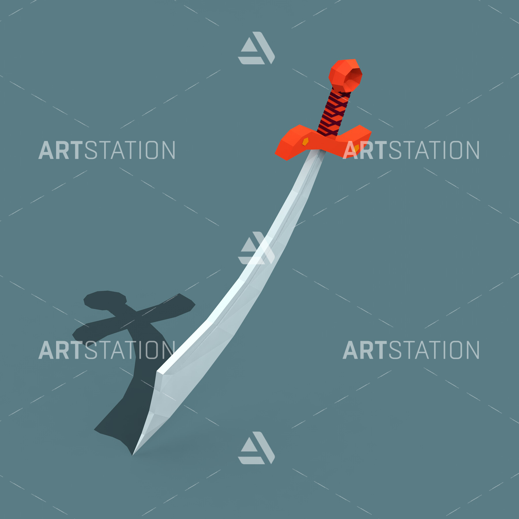 ArtStation - Low Poly Sword Isometric Icon | Game Assets