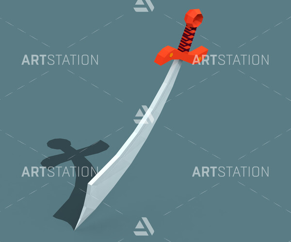 ArtStation - Low Poly Sword Isometric Icon | Game Assets