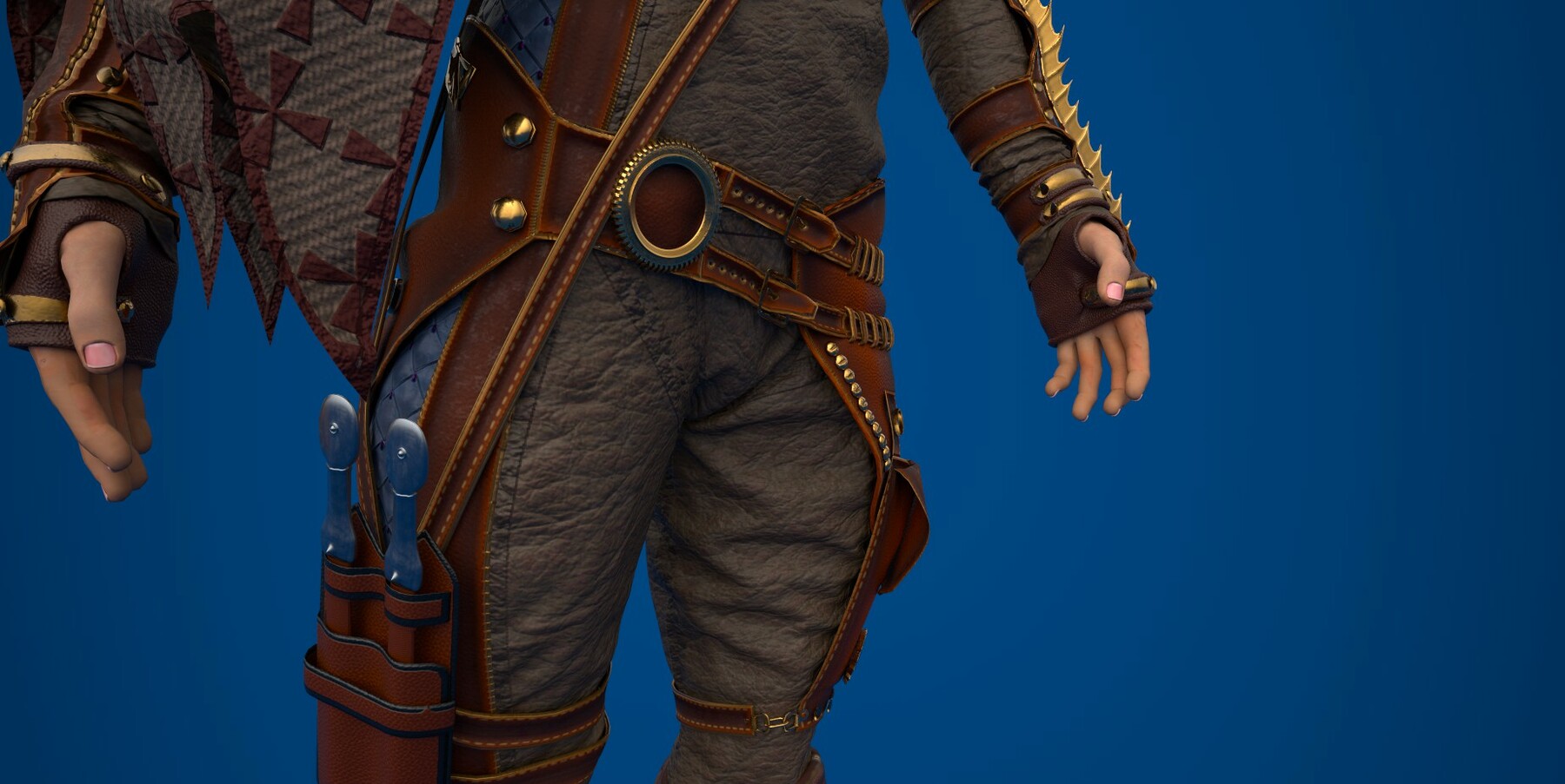 ArtStation - Leather costume with bandana | Game Assets