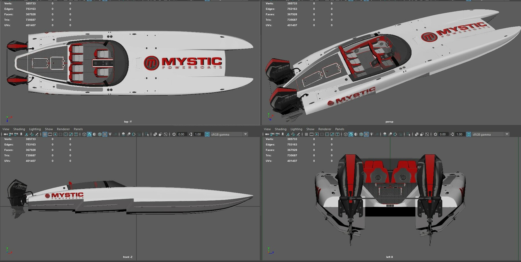 ArtStation - Mystic Powerboat C3800 WHITE | Resources