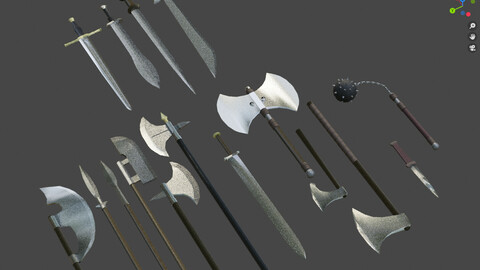 ArtStation - Types of low-poly weapons 3D model | Game Assets