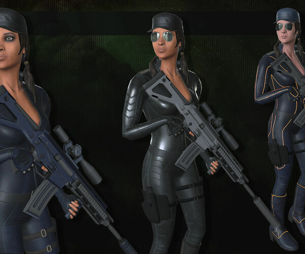 ArtStation - Customizable Female Soldier Modern Style | Game Assets