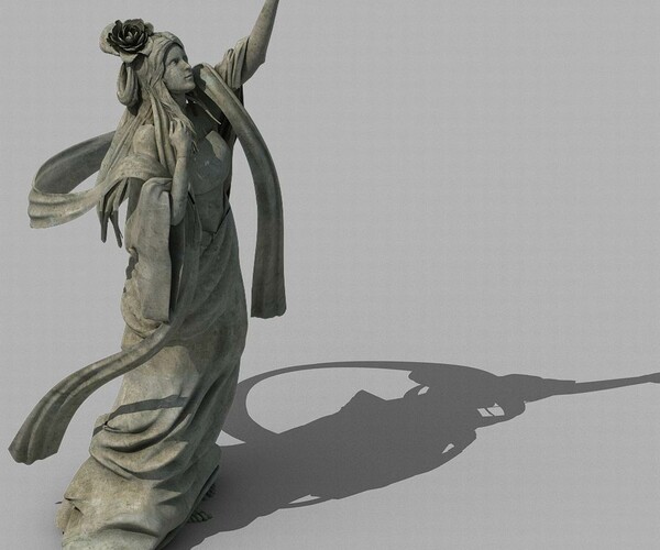 ArtStation - Stone sculpture - fairy flying sculpture | Game Assets