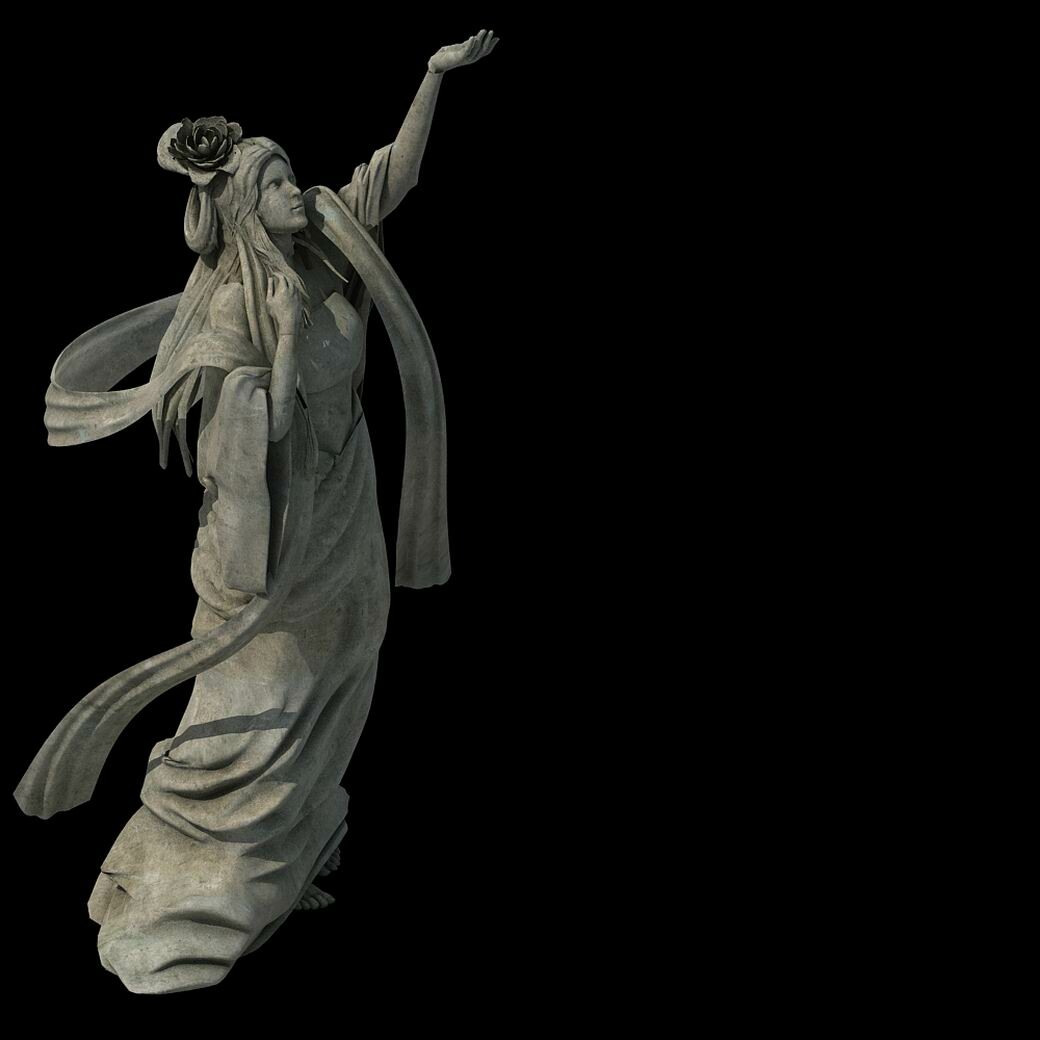 ArtStation - Stone sculpture - fairy flying sculpture | Game Assets