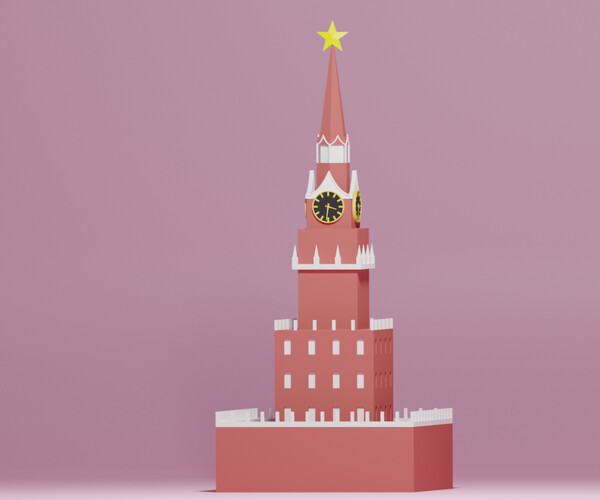 ArtStation - Moscow Kremlin Spasskaya Tower 3D model | Game Assets