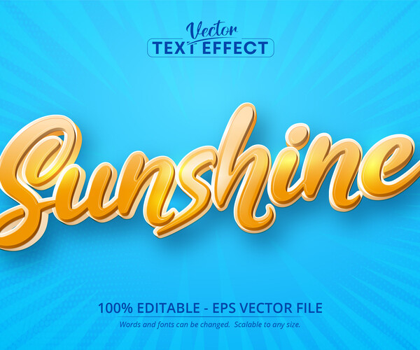 ArtStation - Sunshine text, cartoon style editable text effect | Artworks