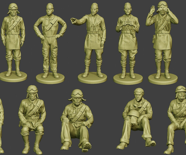 ArtStation - Italian Tank Crew ww2 ITCU1 Pack 1 | Resources