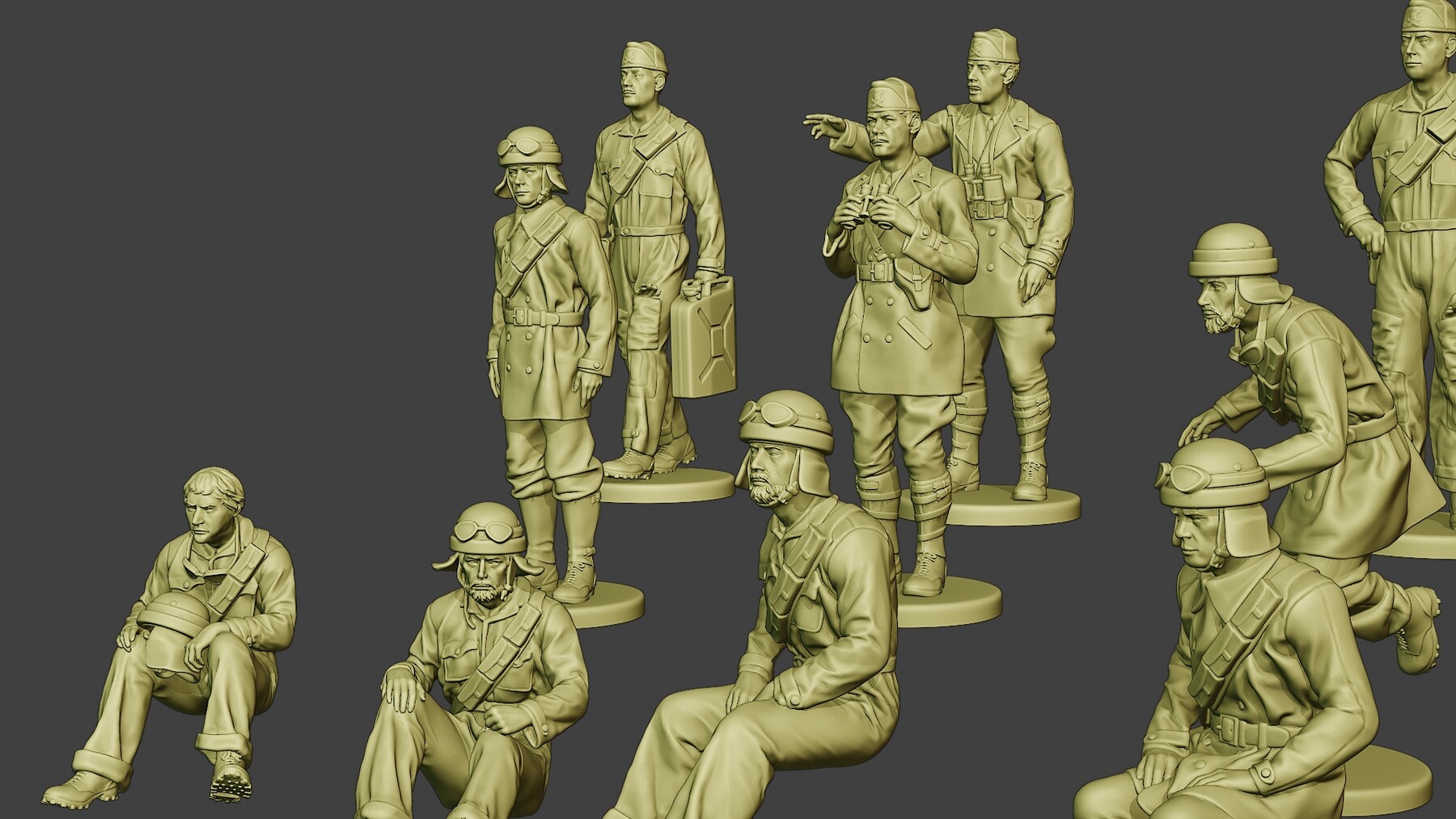 ArtStation - Italian Tank Crew ww2 ITCU1 Pack 1 | Resources