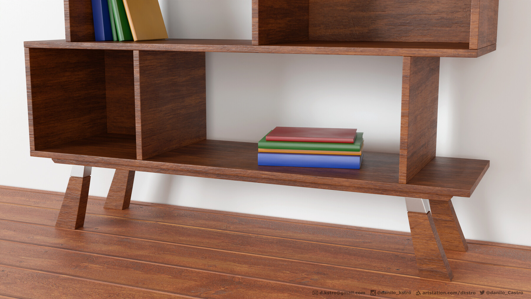ArtStation - Bookshelf | 3D model | 2k Textures | Resources