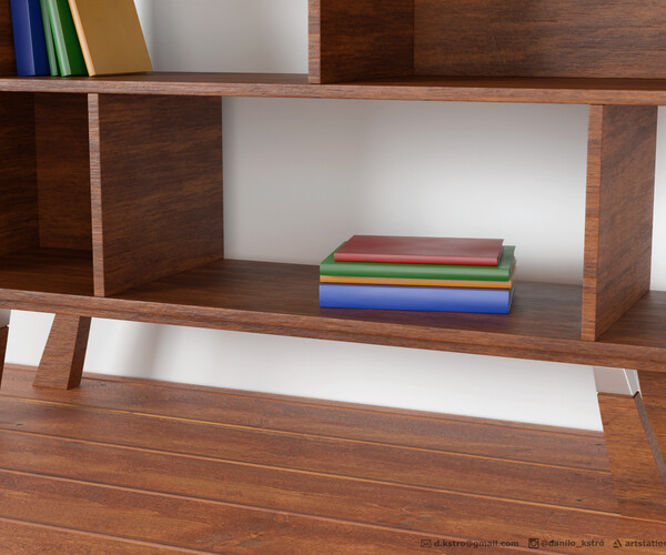 ArtStation - Bookshelf | 3D model | 2k Textures | Resources