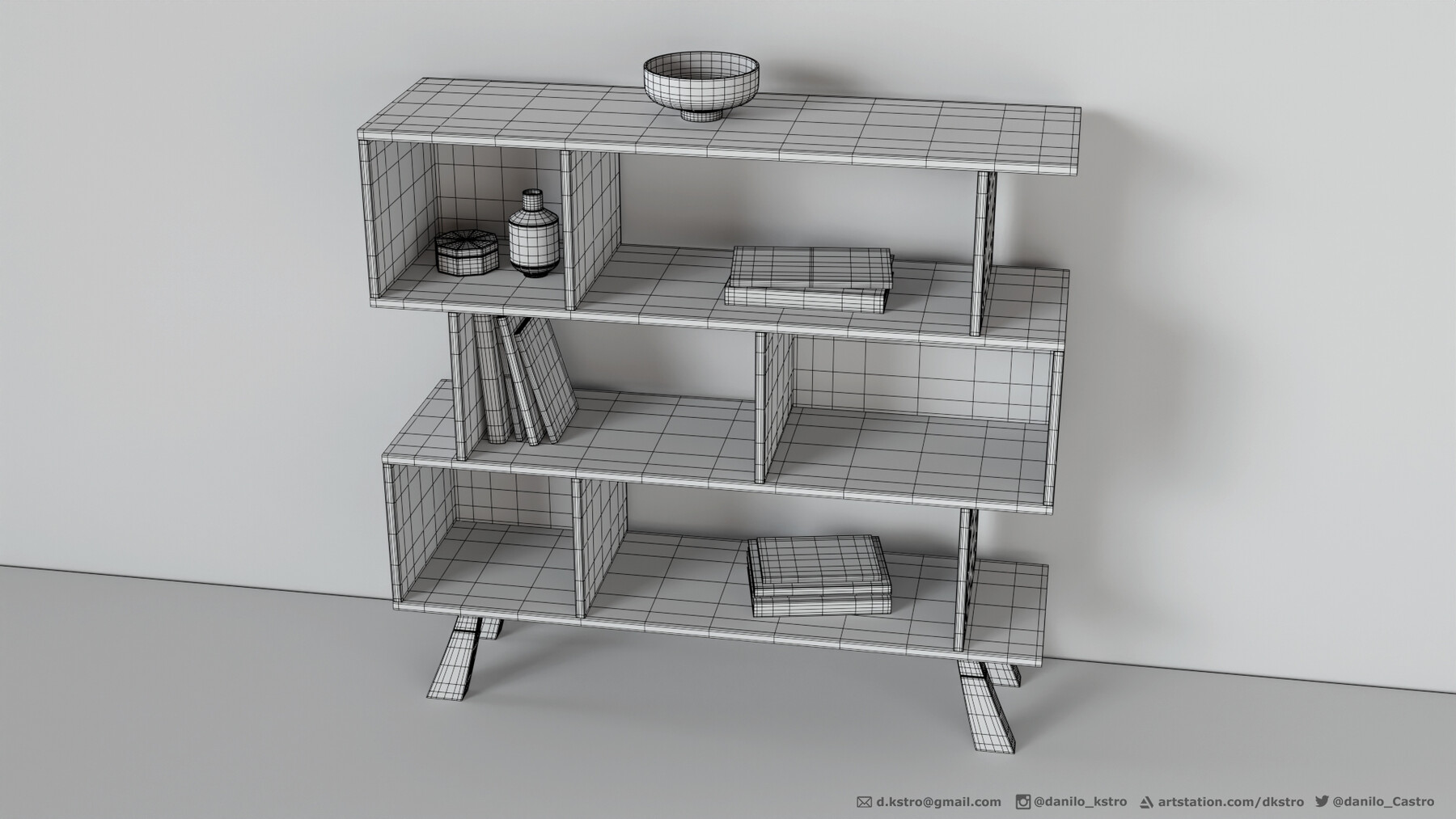 ArtStation - Bookshelf | 3D model | 2k Textures | Resources