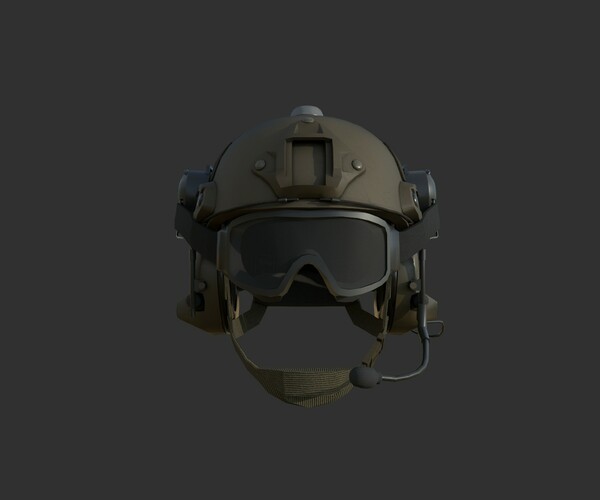 ArtStation - Ops-Core Fast XP TAN with Comtac and Goggles Low Poly 3D ...