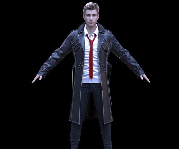 ArtStation - Mens clothing with coat. Avatar genesis 8 Male. Marvelous ...