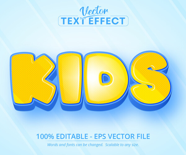 ArtStation - Kids text, cartoon style editable text effect | Artworks