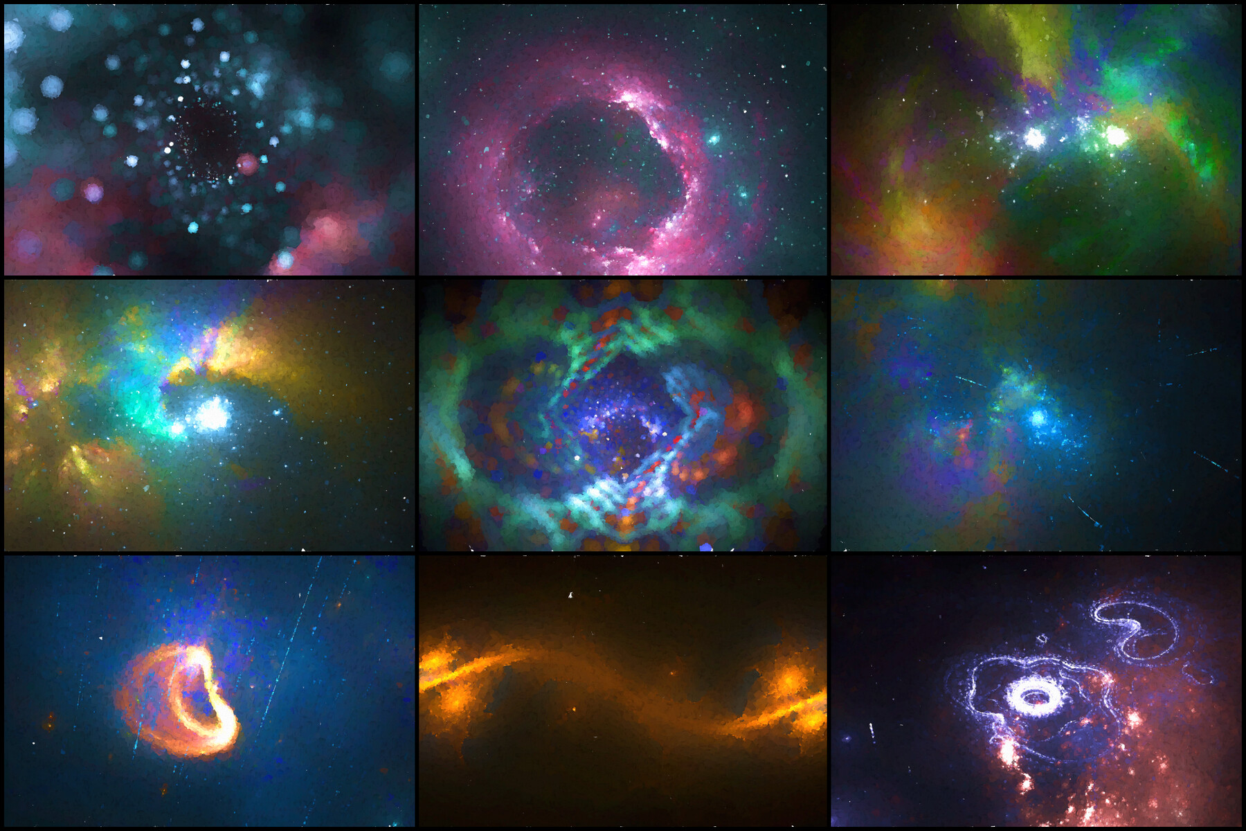 ArtStation - 30 Pointillism Space Backgrounds - Vol. 1 | Artworks