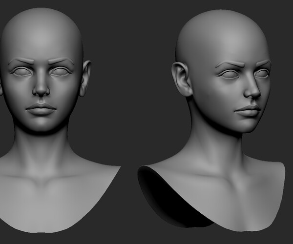 ArtStation - Stylized Female Head Basemesh Ztool+Obj | Game Assets