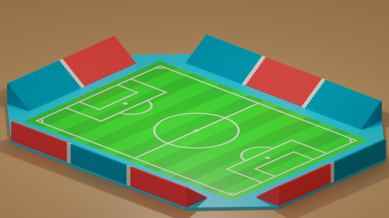 ArtStation - Football Field Low-poly 3D model | Resources