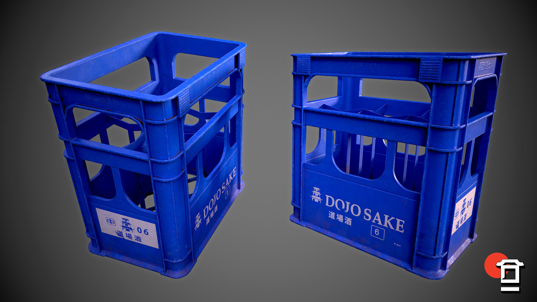 Artstation Sake Crate Pbr Game Ready Low Poly 3d Model Game Assets