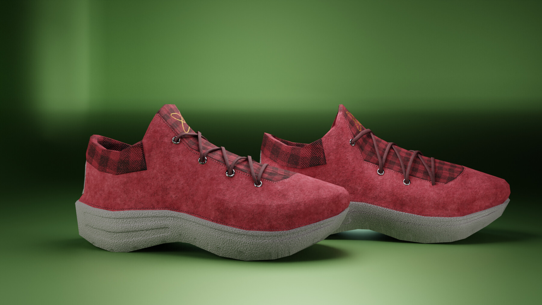 ArtStation - Sneakers red WL low poly 3D model with PBR Low-poly 3D ...