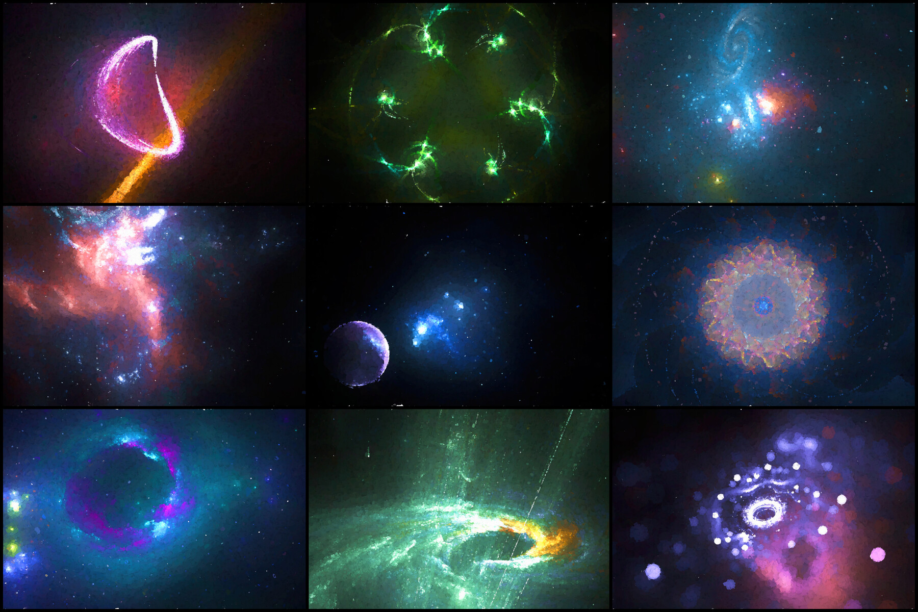 ArtStation - 30 Pointillism Space Backgrounds - Vol. 3 | Artworks