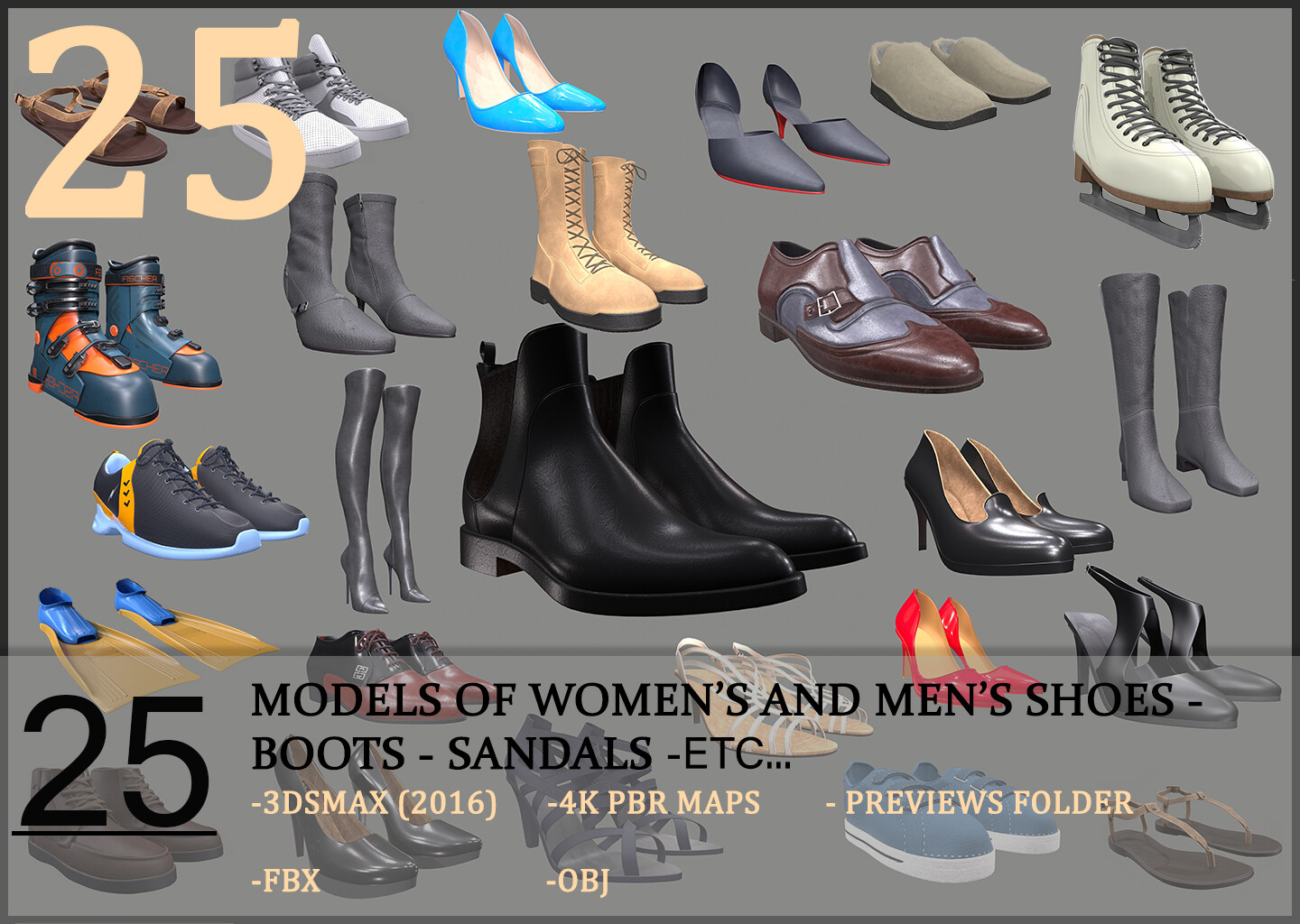 Light Fountain - 25 Models Of Womens And Mens Shoes