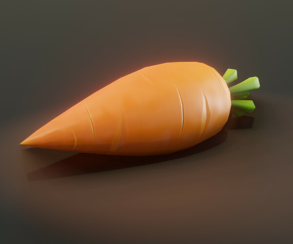 ArtStation - Cartoon Carrot 3D Model | Game Assets
