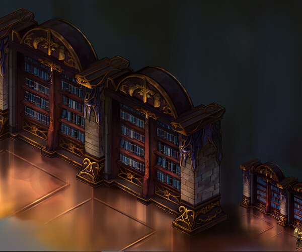 ArtStation - Library - Bookcase 01 | Resources