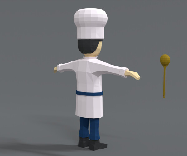 ArtStation - Low Poly Cartoon Chef | Game Assets