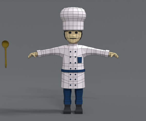 ArtStation - Low Poly Cartoon Chef | Game Assets
