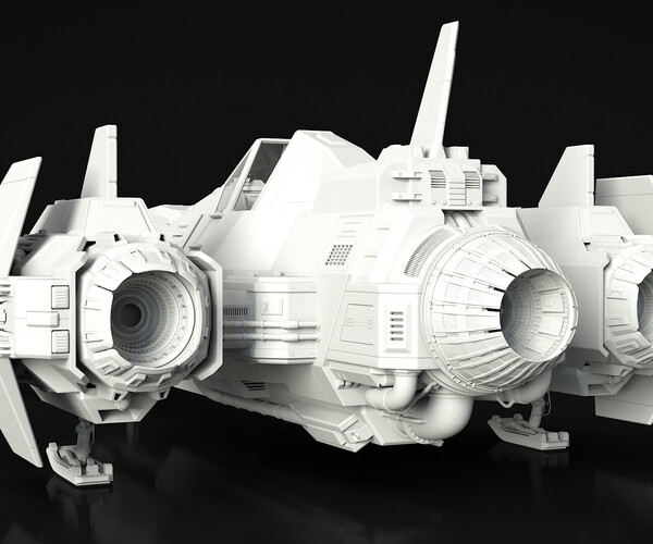 ArtStation - Hard surface 3D spaceship model | Resources