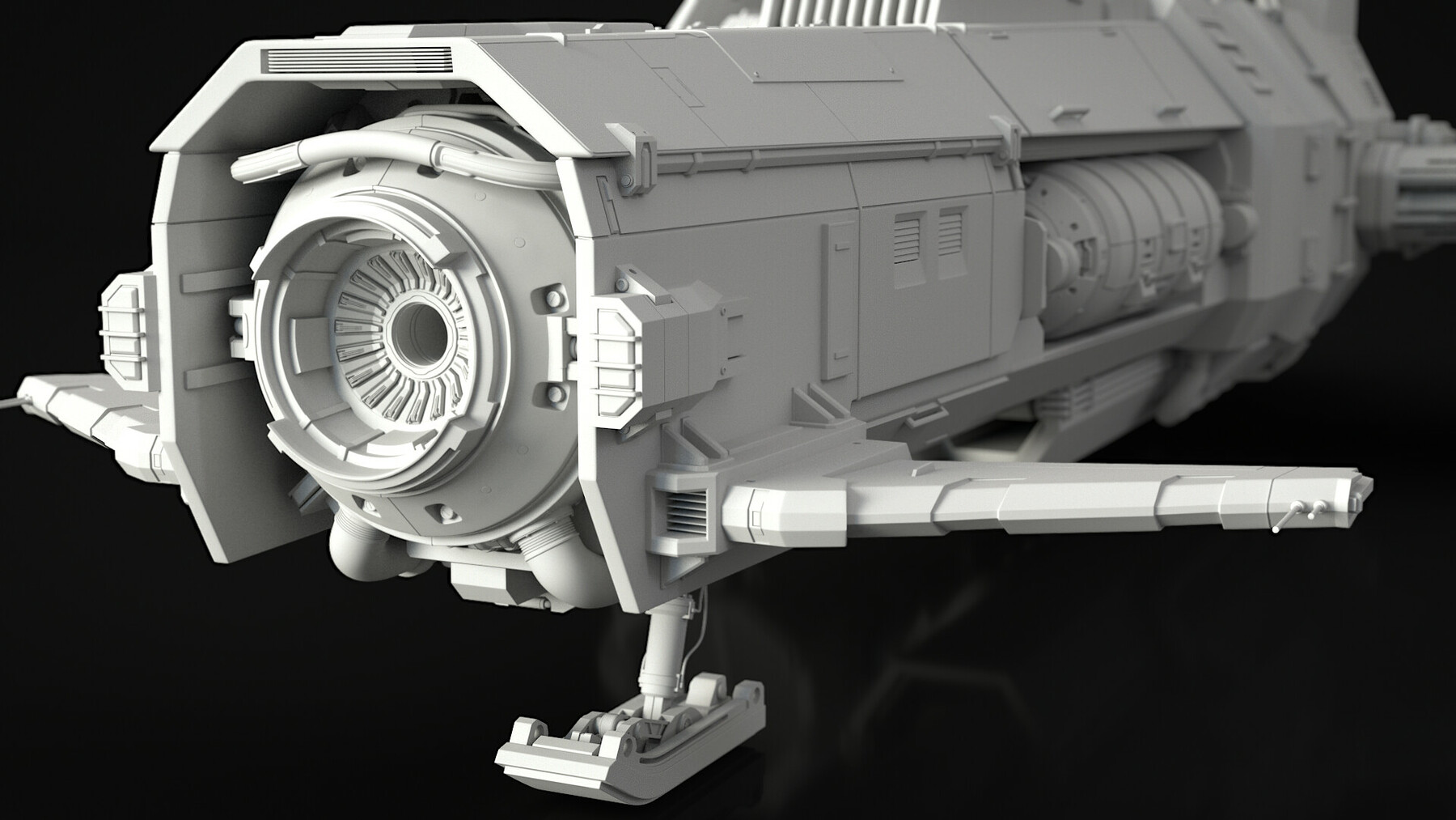 ArtStation - Hard surface 3D spaceship model | Resources
