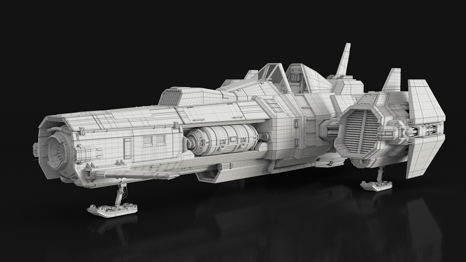 ArtStation - Hard surface 3D spaceship model | Resources