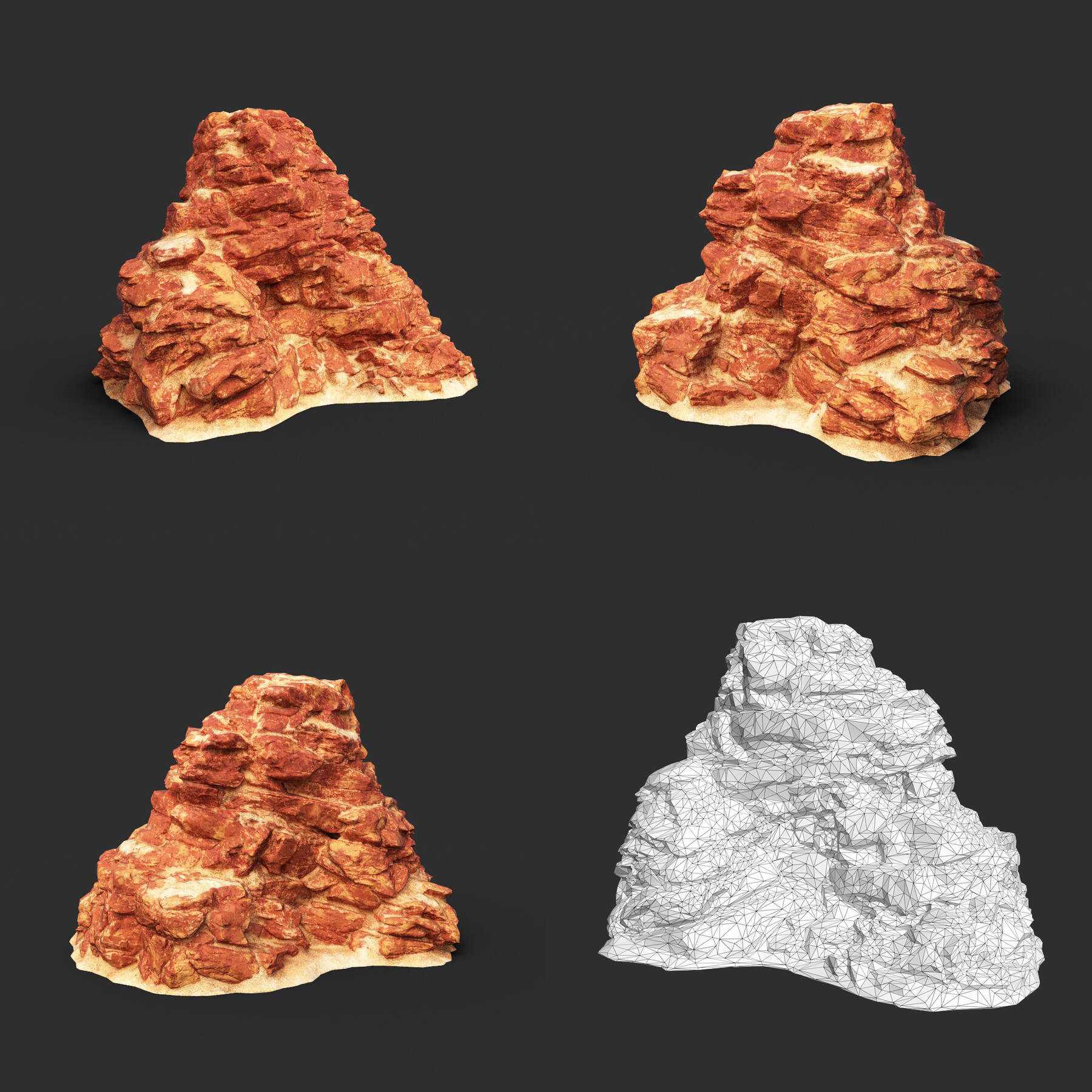 ArtStation - Low poly Sandstone Canyon Cliff Collection 210323 | Game ...