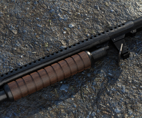 ArtStation - Shotgun with cartridges | 3D model | Low Poly | 4k ...