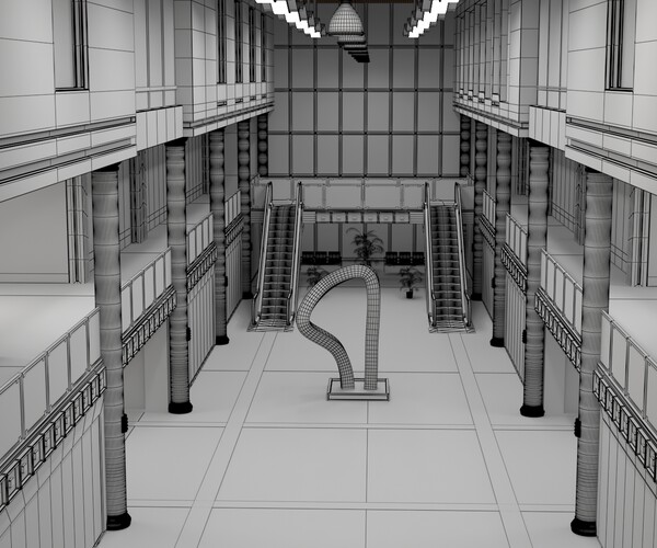 ArtStation - interior mall 3D model | Resources