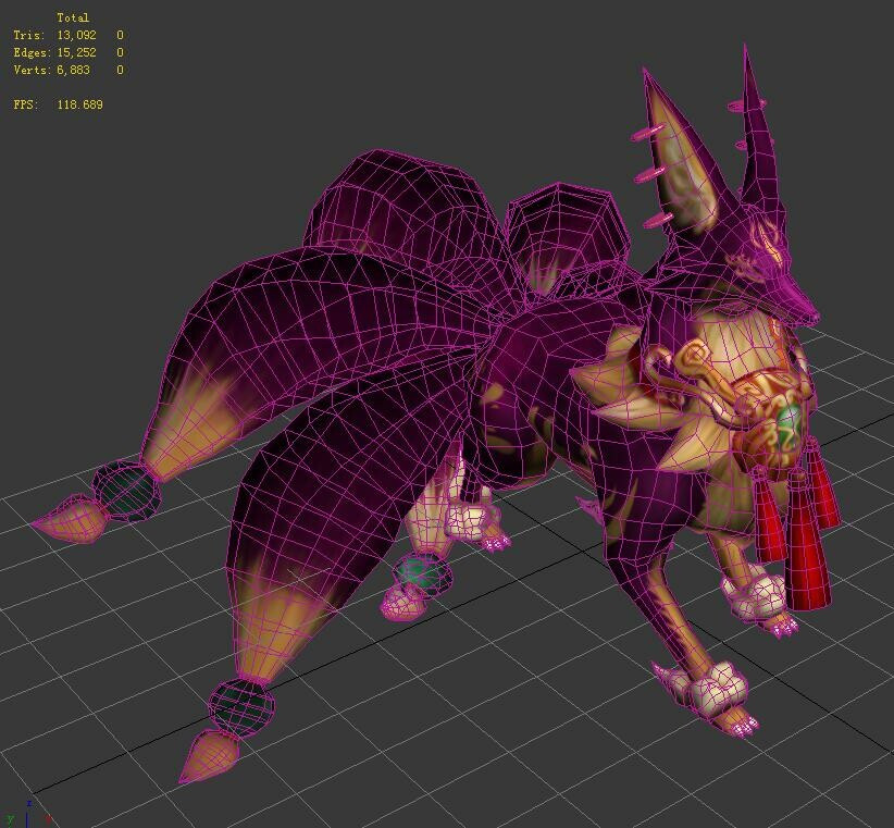 ArtStation - Game animated character - six tails fox | Game Assets