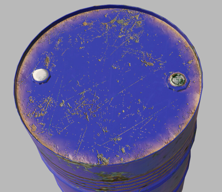 ArtStation - metal blue rusty barrel | Game Assets
