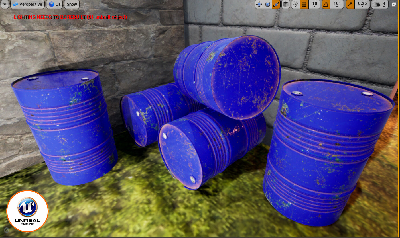 ArtStation - metal blue rusty barrel | Game Assets