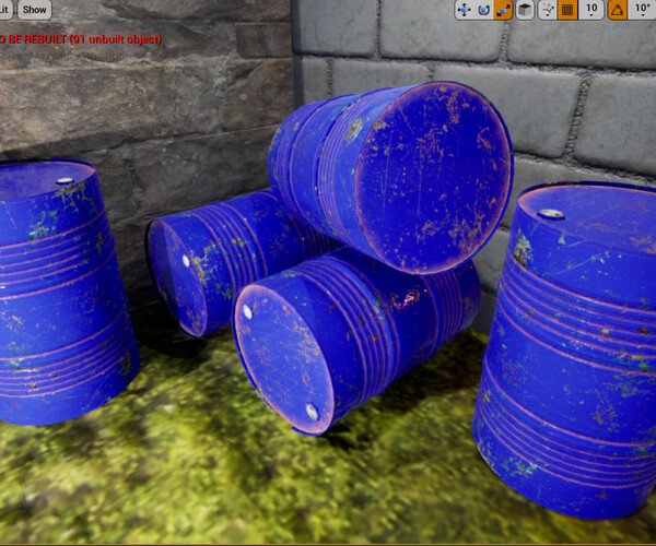 ArtStation - metal blue rusty barrel | Game Assets