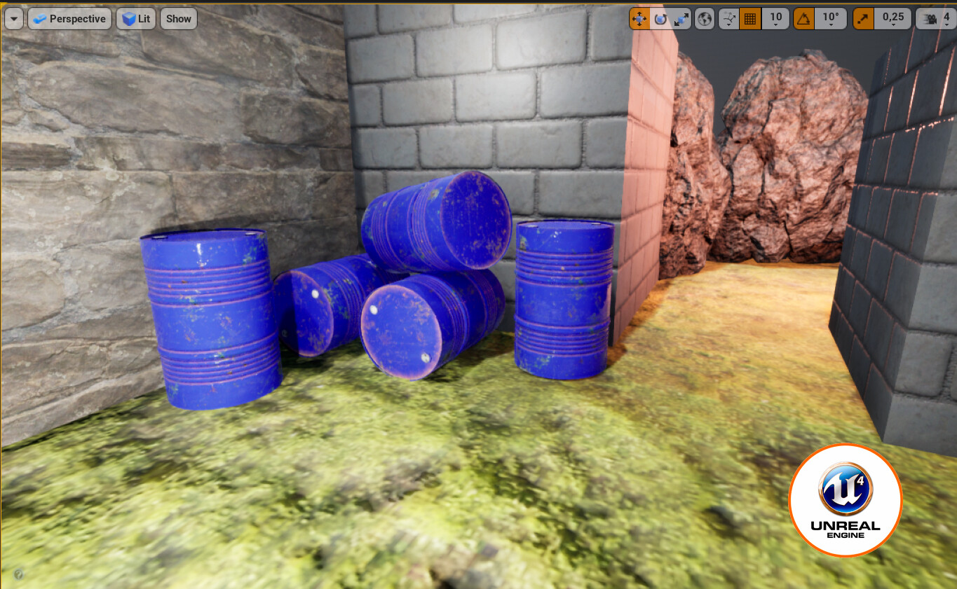 ArtStation - metal blue rusty barrel | Game Assets