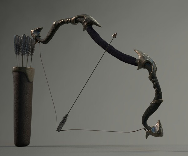 ArtStation - Elf Bow Equipment Set Rig | Game Assets