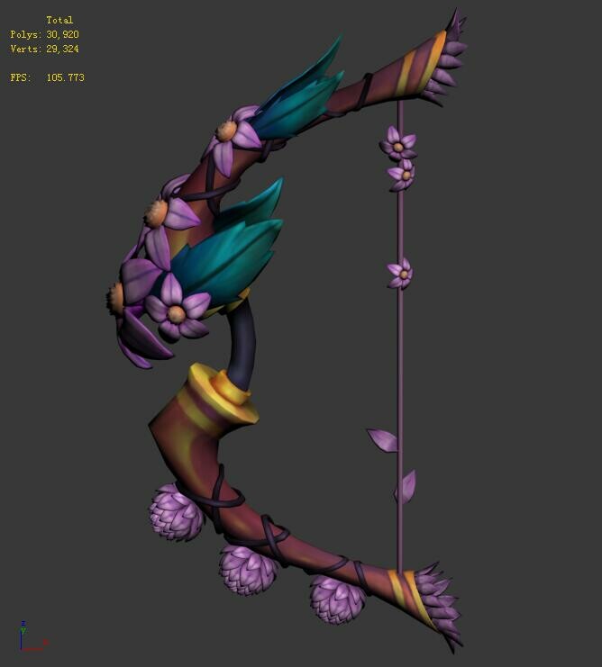 ArtStation - Game character weapon - fall bow | Game Assets