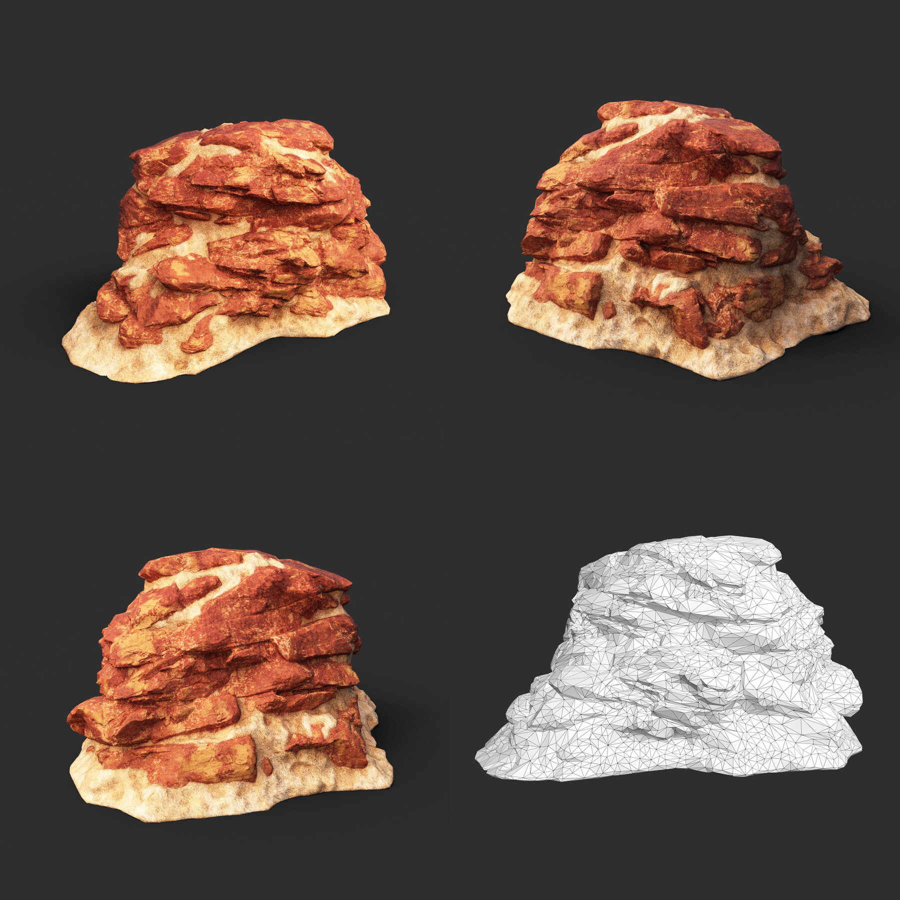 ArtStation - Low poly Sandstone Desert Rock Collection 210319 | Game Assets