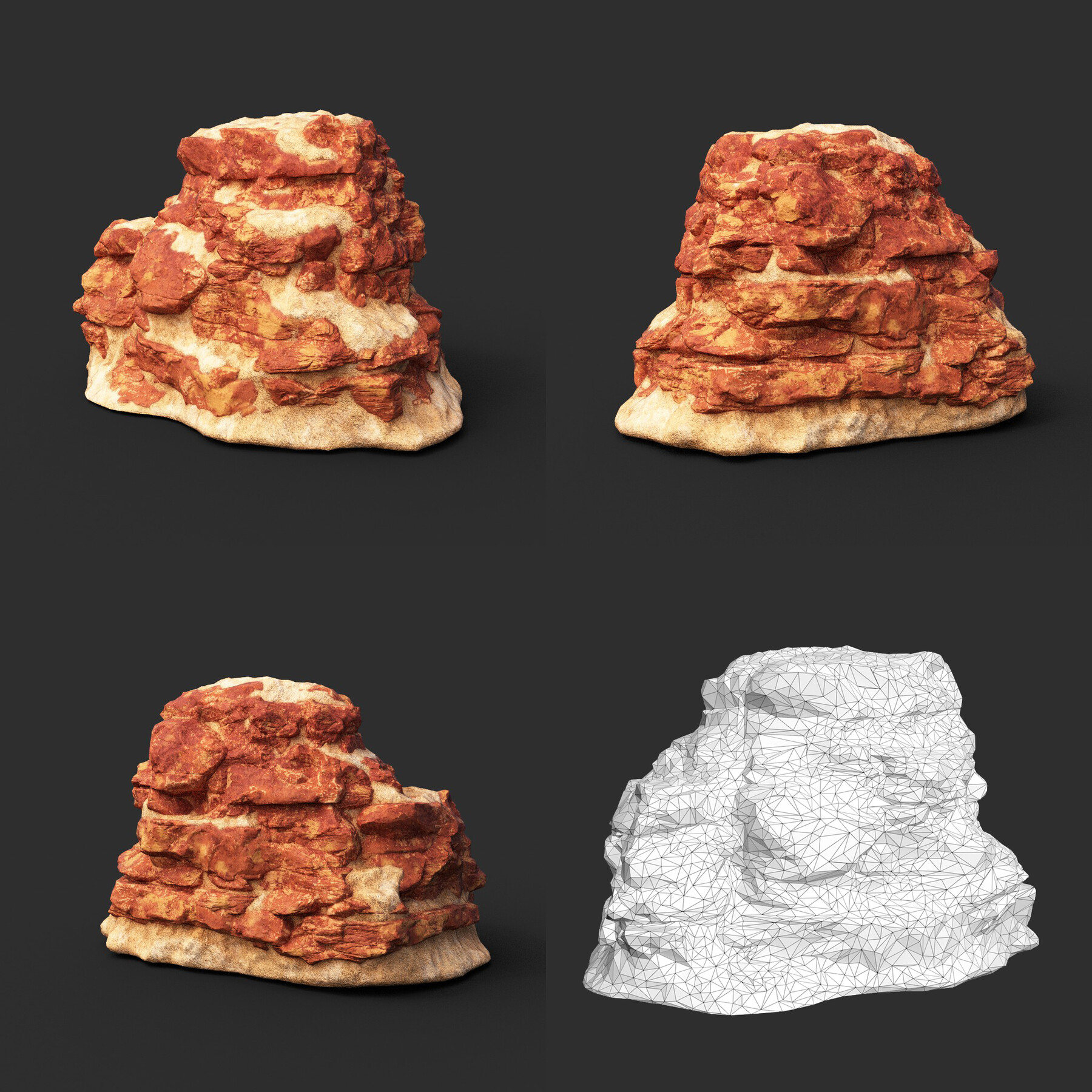 ArtStation - Low poly Sandstone Desert Rock Collection 210319 | Game Assets