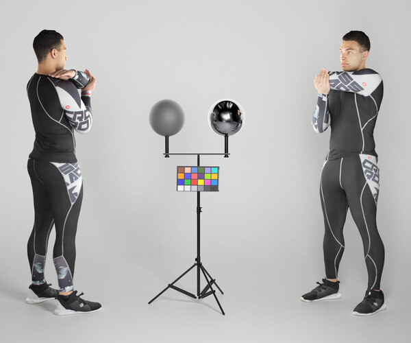 ArtStation - Muscular young man stretching arms 296 | Game Assets