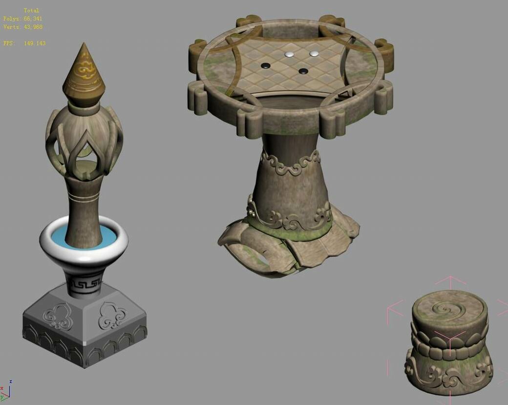 ArtStation - Cartoon World - Stone Table Stool | Game Assets