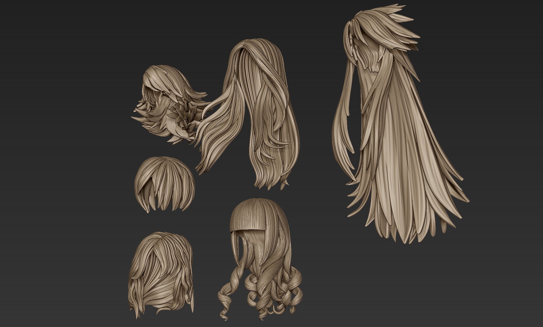 ArtStation - Hair Collection 4 | Resources
