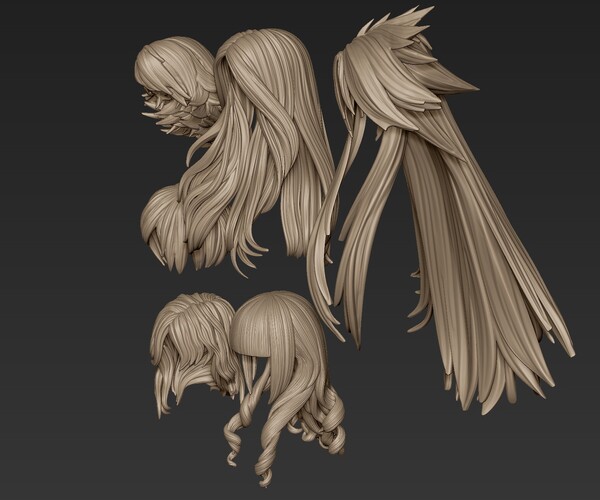 ArtStation - Hair Collection 4 | Resources